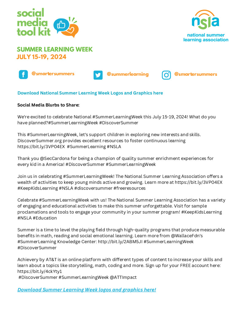 Resources Archive - National Summer Learning Association