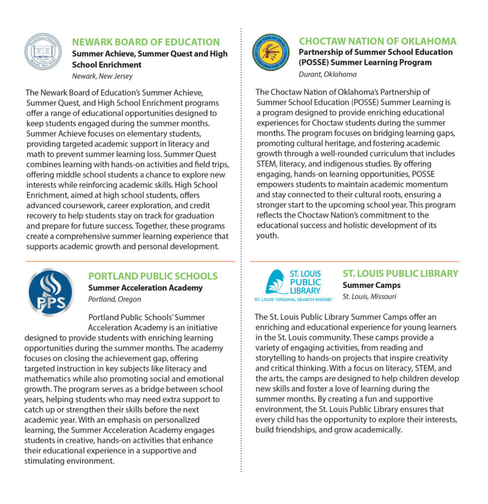 Summer Learning Awards - National Summer Learning Association