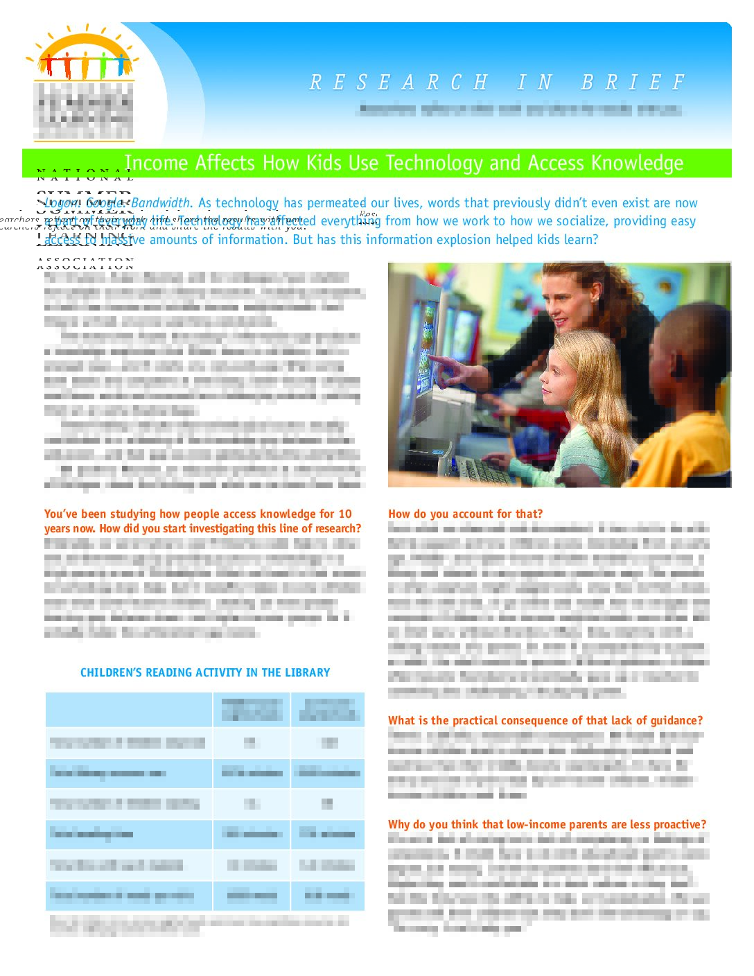 Income Affects How Kids Use Technology and Access Knowledge - National ...