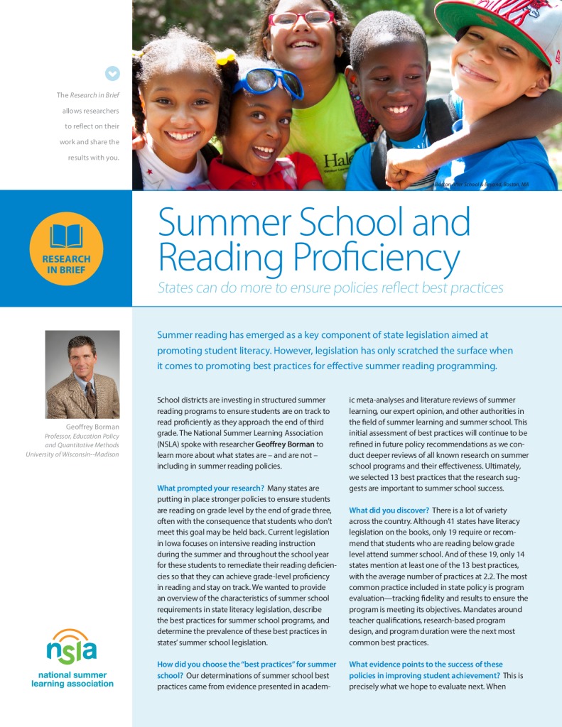 Summer School and Reading Proficiency - National Summer Learning ...