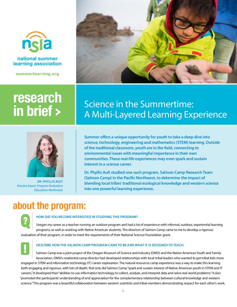 Science in the Summertime: A Multi-Layered Learning Experience - Summer ...